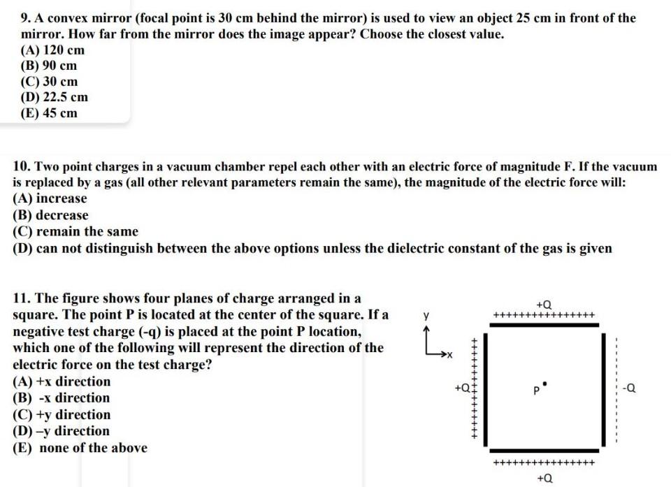 Solved 9. A convex mirror (focal point is 30 cm behind the | Chegg.com