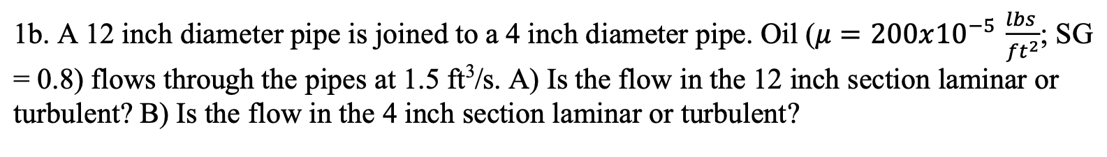 Solved A 12 inch diameter pipe is joined to a 4 inch | Chegg.com