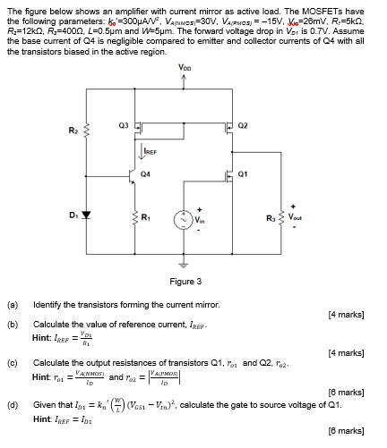 The figure below shows an amplifier with current | Chegg.com