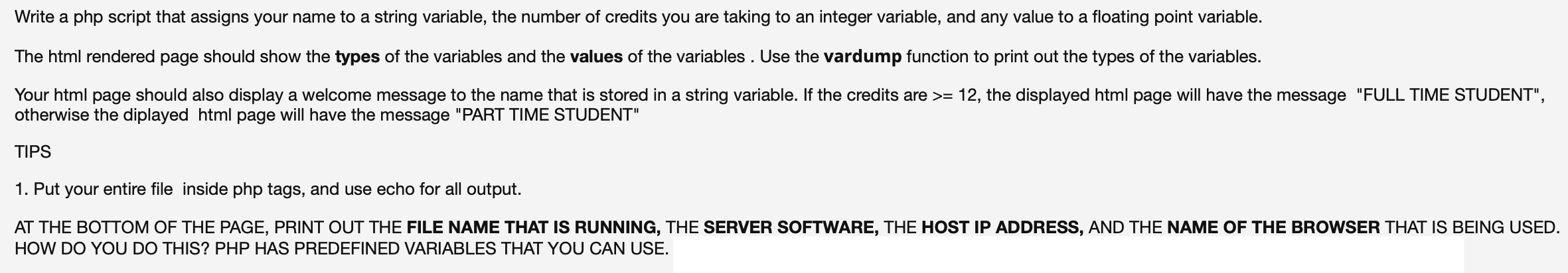 Solved Write A Php Script That Assigns Your Name To A String 5867