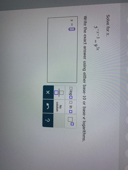 Solved Solve for x. -x-3 5x 5 3-9 Write the exact answer | Chegg.com