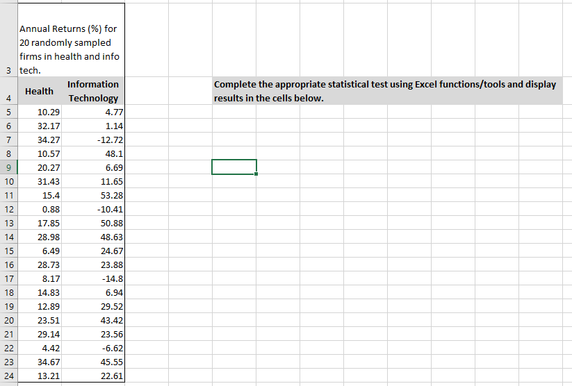 Solved MAT312 Excel Lab 4.xlsx For part 1 of your | Chegg.com