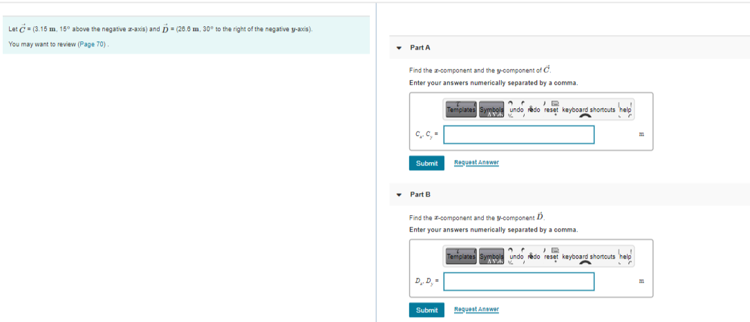 Solved Let C = (3.15 m, 15° above the negative 3-axis) and D | Chegg.com