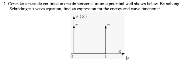 Solved 1. Consider a particle confined in one dimensional | Chegg.com
