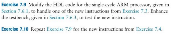Exercise 7.3 Modify the single-cycle ARM processor to | Chegg.com
