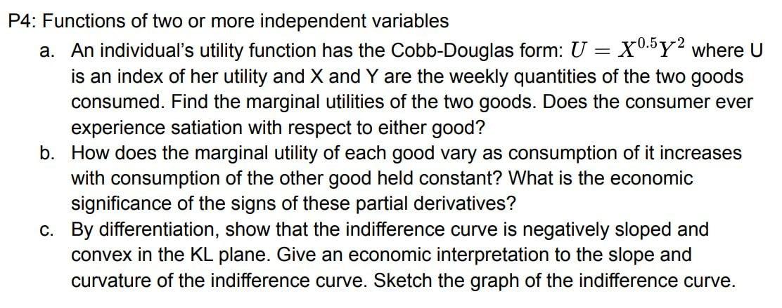 Solved ४4: Functions of two or more independent variables a. | Chegg.com