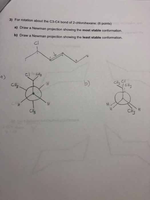 Solved 3) For rotation about the C3-C4 bond of | Chegg.com