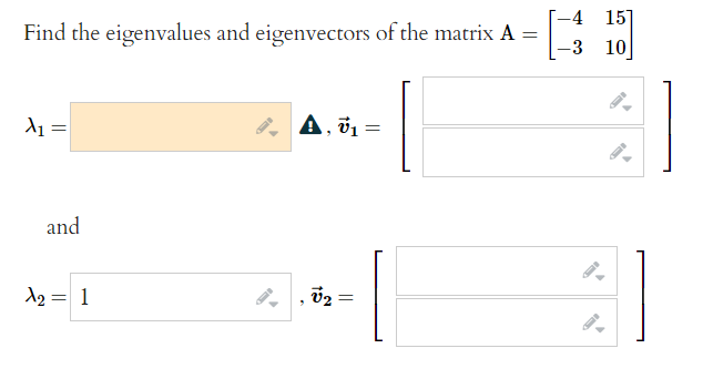 Solved Find the eigenvalues and eigenvectors of the matrix | Chegg.com