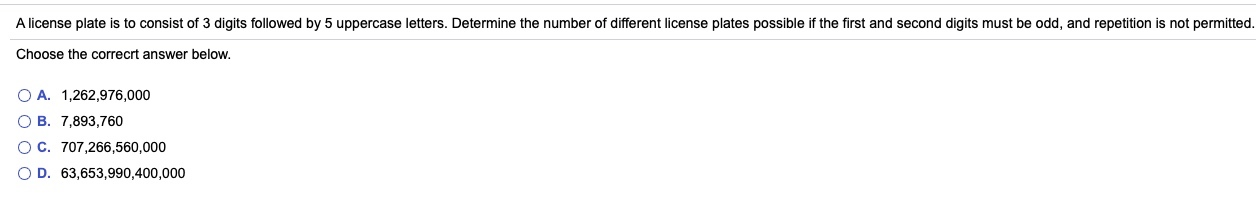 Solved A license plate is to consist of 3 digits followed by | Chegg.com