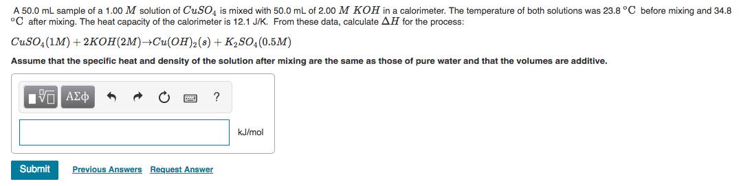 Solved A 50.0 mL sample of a 1.00 M solution of CuSO4 is | Chegg.com