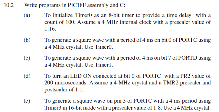 102 Write Programs In Pic18f Assembly And C A To