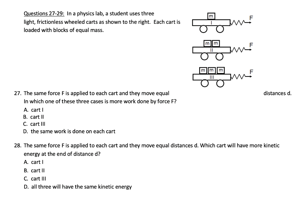 Solved Questions 27-29: In a physics lab, a student uses | Chegg.com