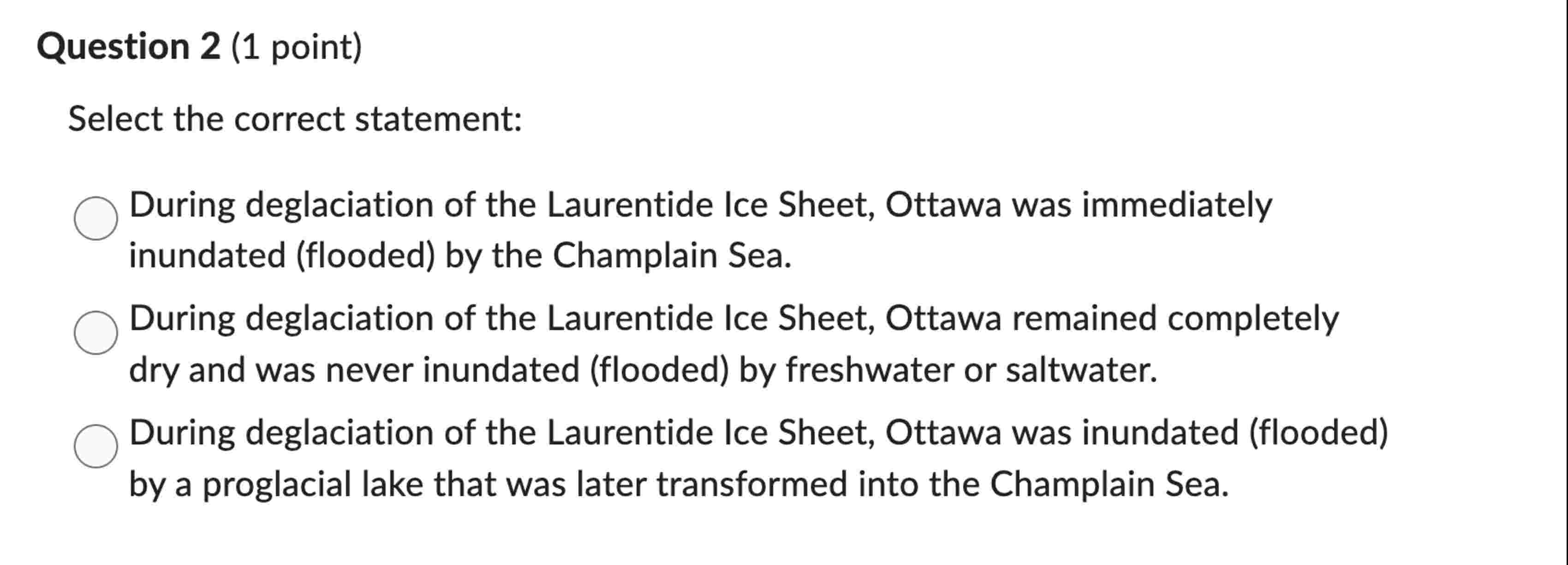 Solved Question 2 (1 ﻿point)Select the correct | Chegg.com