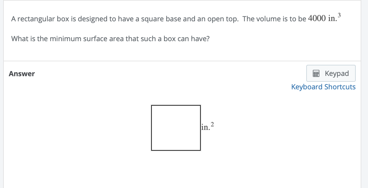 Solved A rectangular box is designed to have a square base | Chegg.com
