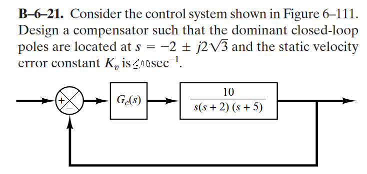 Solved B–6–21. Consider the control system shown in Figure | Chegg.com