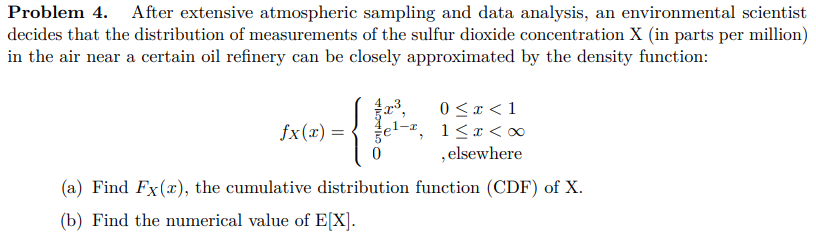 Solved After extensive atmospheric sampling and data | Chegg.com