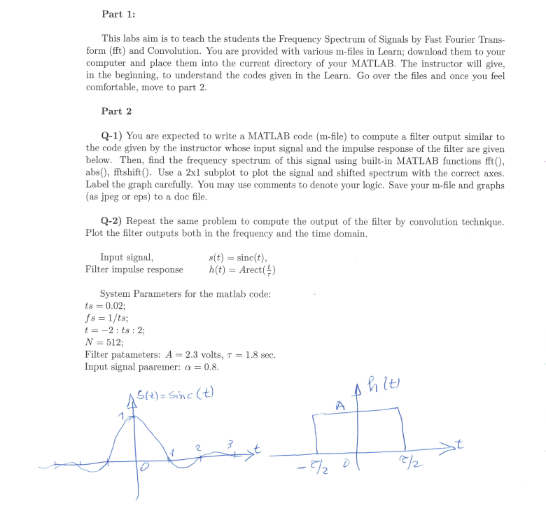 Part 1: This labs aim is to teach the students the | Chegg.com