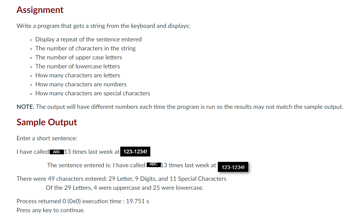 Solved Intro To C Programming Counting Characters This 1172