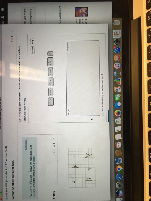 Solved Vector Addition Ranking Task Six vectors (a through | Chegg.com