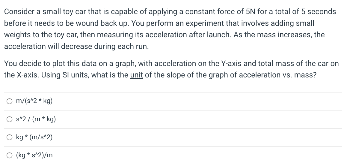 Solved Consider a small toy car that is capable of applying | Chegg.com