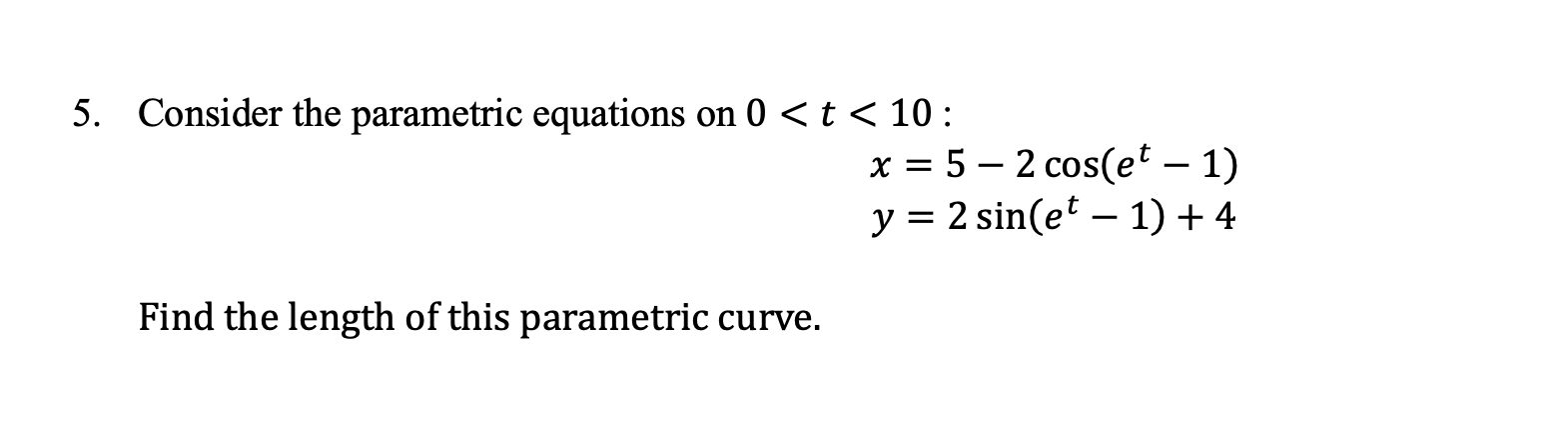 Solved Consider the parametric equations on | Chegg.com