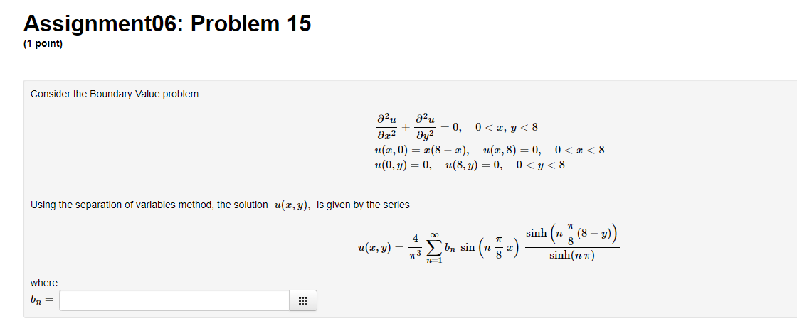 Solved Assignment06: Problem 15 (1 point) Consider the | Chegg.com