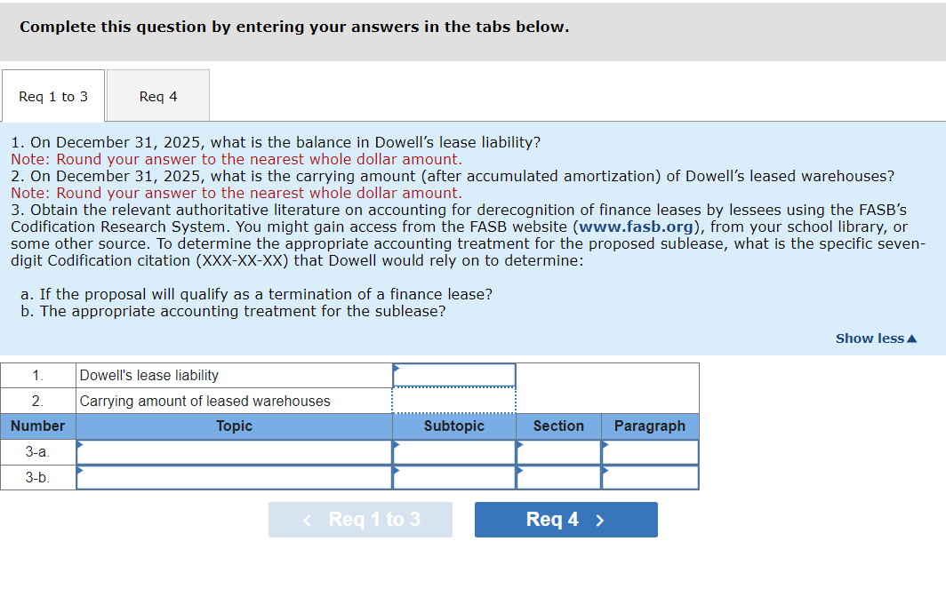 Solved Dowell leased the warehouses on December 31. The | Chegg.com