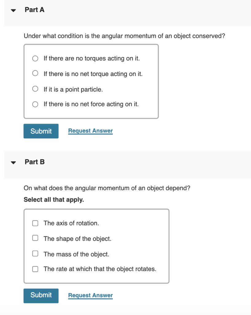 Solved Part A Under what condition is the angular momentum | Chegg.com