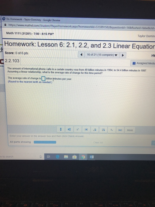 Solved Do Homework-Taylor Dominey-Google Chrome | Chegg.com