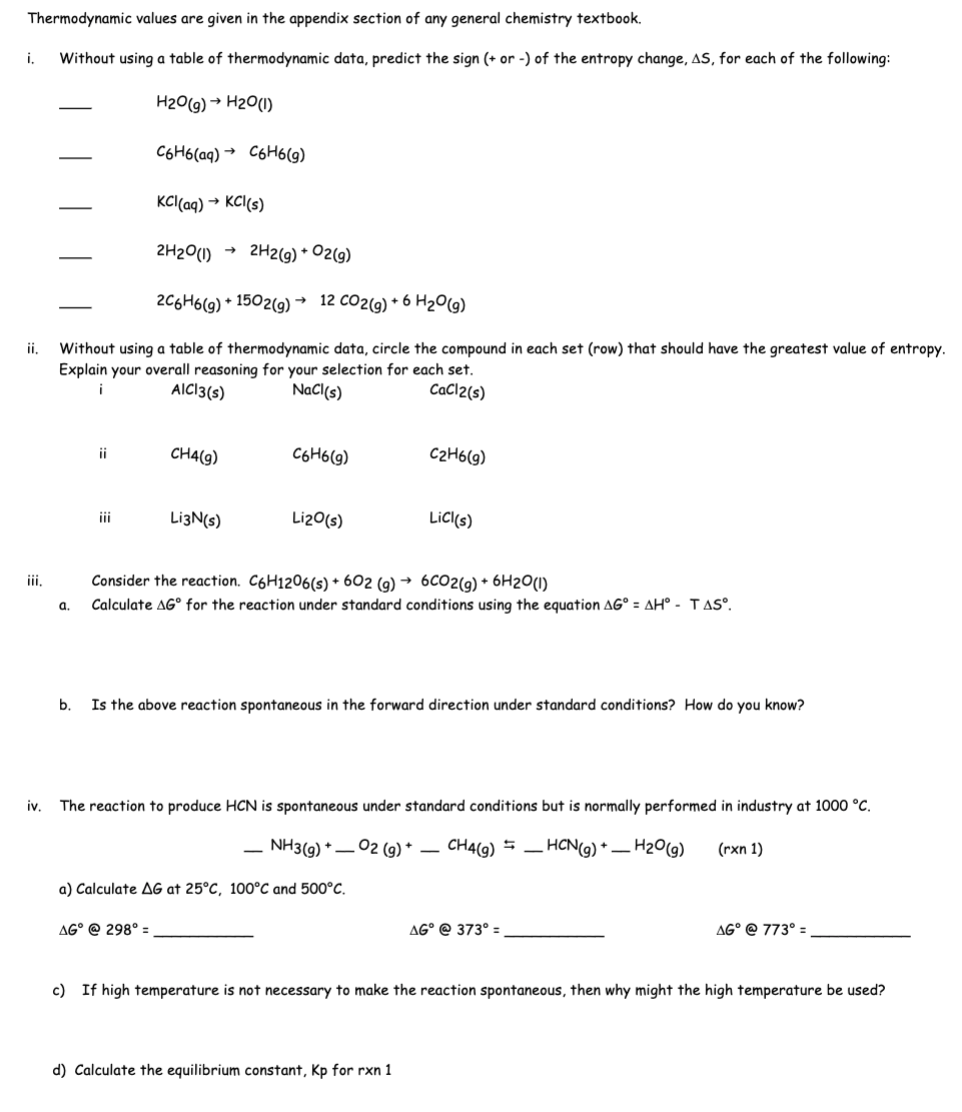 Solved Thermodynamic values are given in ﻿the appendix | Chegg.com