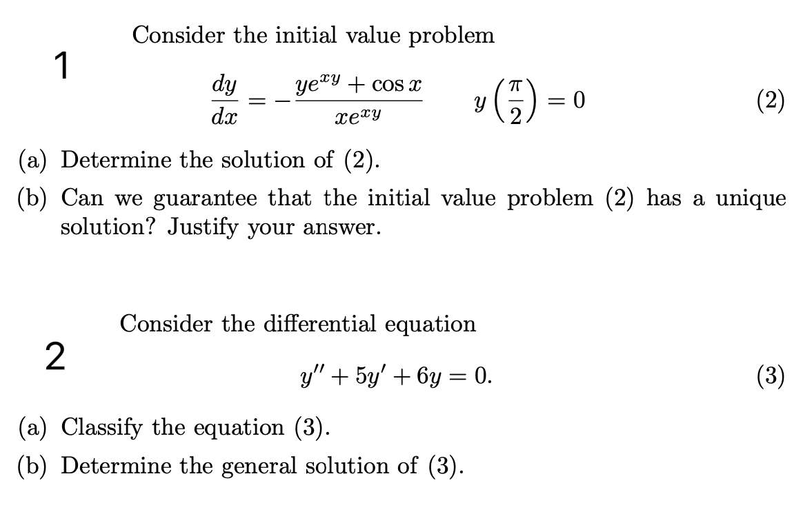 Solved Consider the initial value problem 1 | Chegg.com
