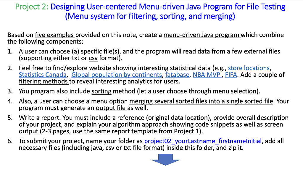 Project 2: Designing User-centered Menu-driven Java | Chegg.com