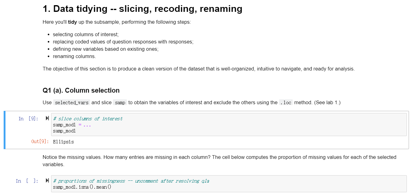 Solved a.Use selected_vars and slice samp to obtain the | Chegg.com