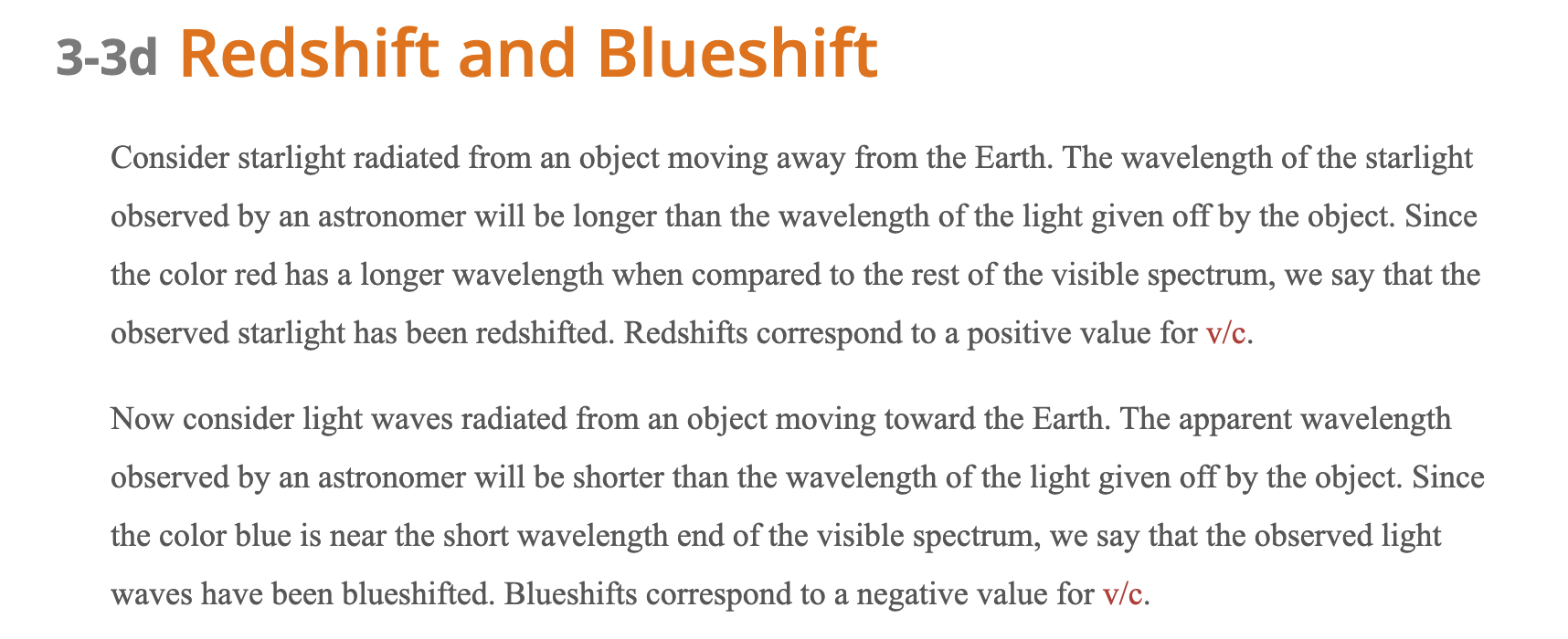3-3d Redshift and Blueshift Consider starlight | Chegg.com
