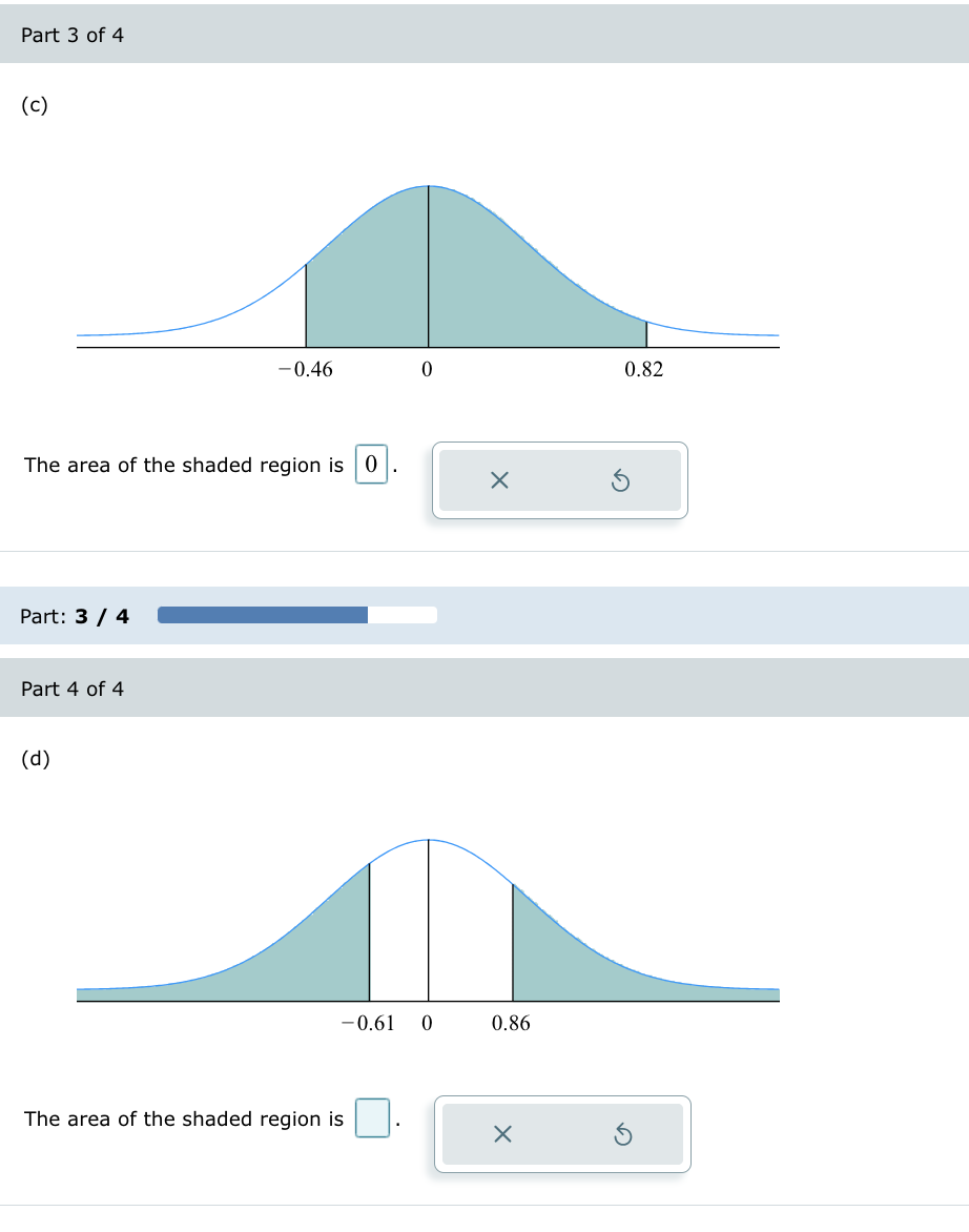 Solved Find each of the shaded areas under the standard | Chegg.com