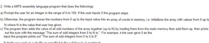 Solved 2 Write A Mips Assembly Language Program That Does 