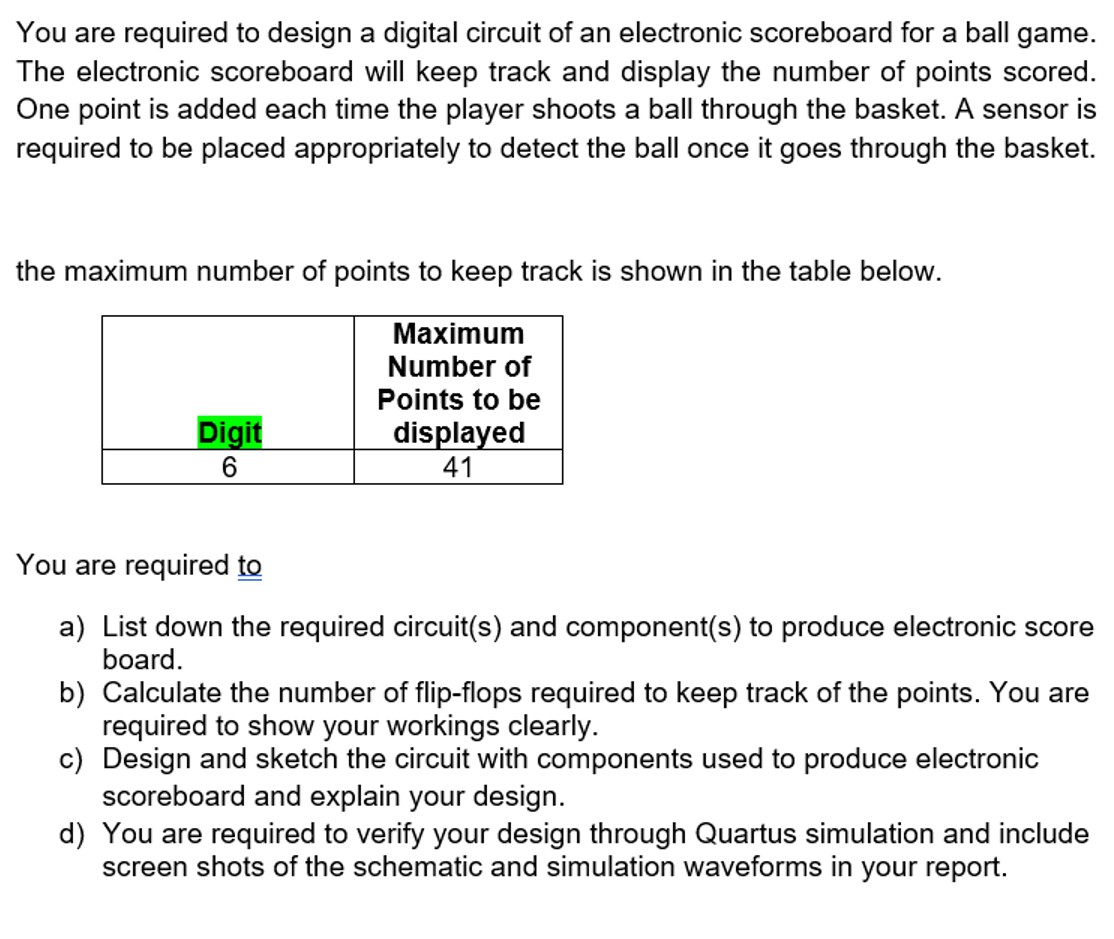 Solved You are required to design a digital circuit of an | Chegg.com