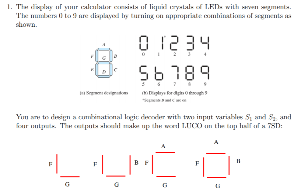 Solved 1. The display of your calculator consists of liquid | Chegg.com