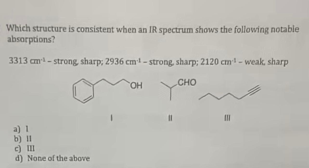 Solved Which structure is consistent when an IR spectrum | Chegg.com