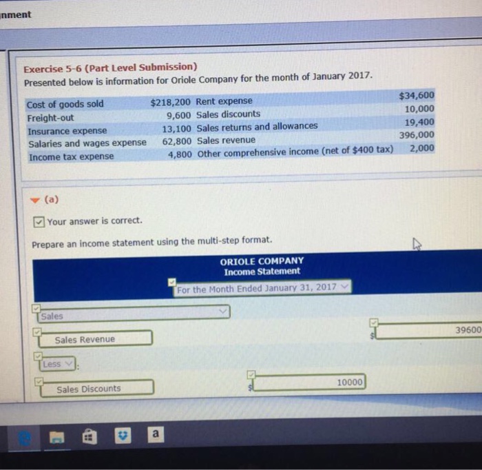 Solved nment Exercise 5-6 (Part Level Submission) Presented | Chegg.com