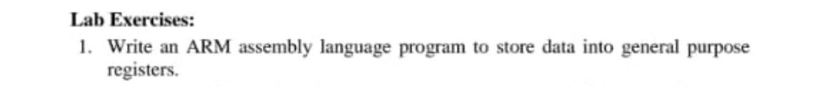 Solved Lab Exercises: 1. Write an ARM assembly language | Chegg.com