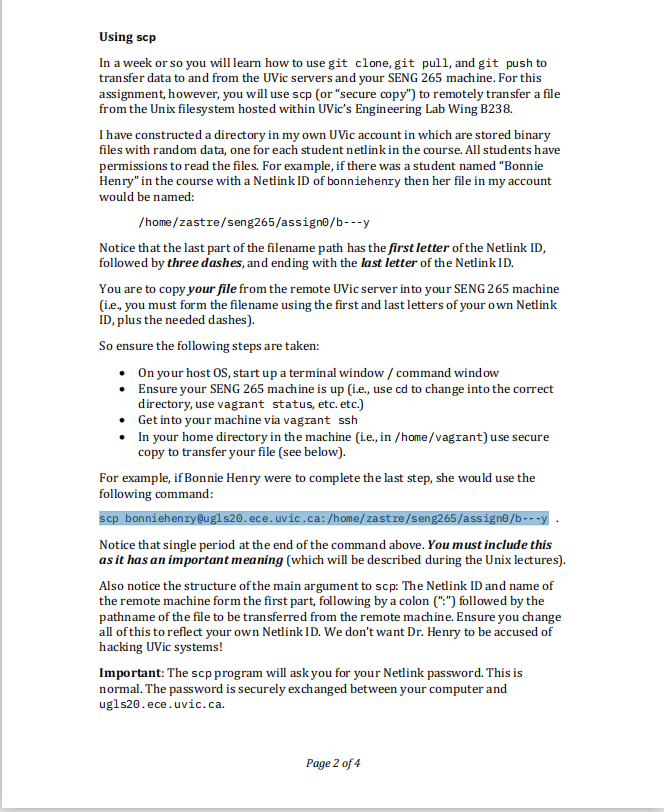 Solved Using scp In a week or so you will learn how to use | Chegg.com