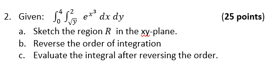 Solved ex3 2. Given: So dx dy (25 points) a. Sketch the | Chegg.com