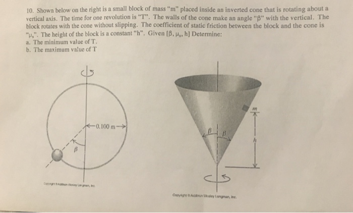 Solved 10. Shown below on the right is a small block of mass | Chegg.com
