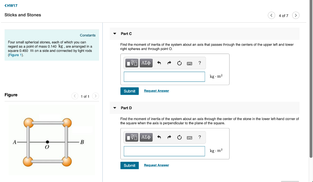 Solved Four small spherical stones, each of which you can | Chegg.com