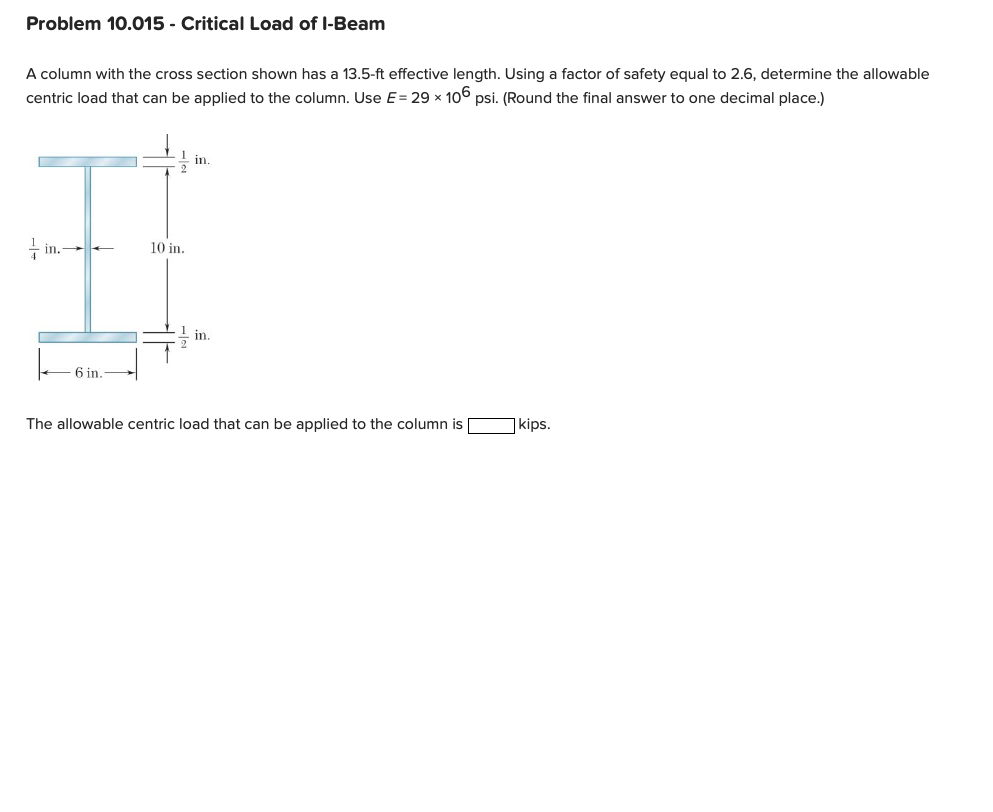 solved-problem-10-015-critical-load-of-i-beam-a-column-chegg