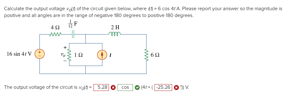Solved Calculate the output voltage vd(t) of the circuit | Chegg.com