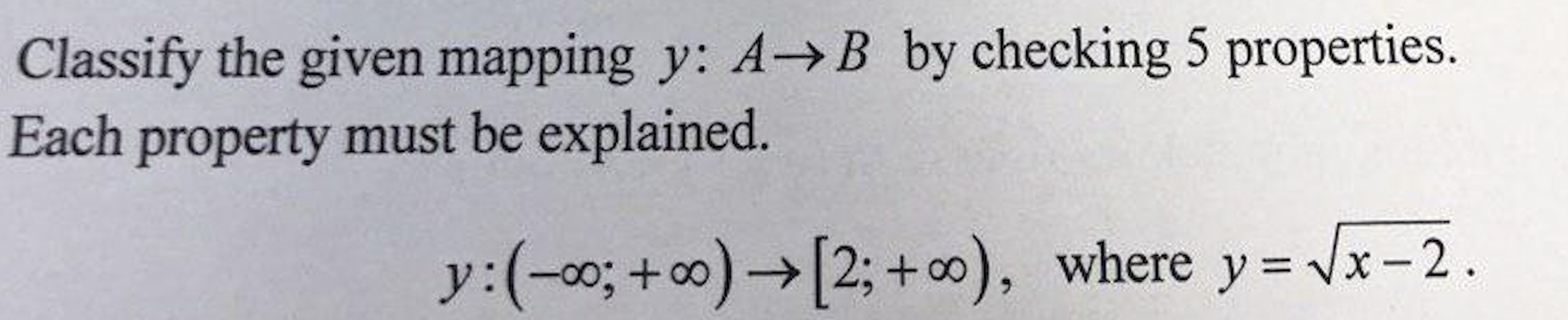 Classify the given mapping y: A+B by checking 5 | Chegg.com