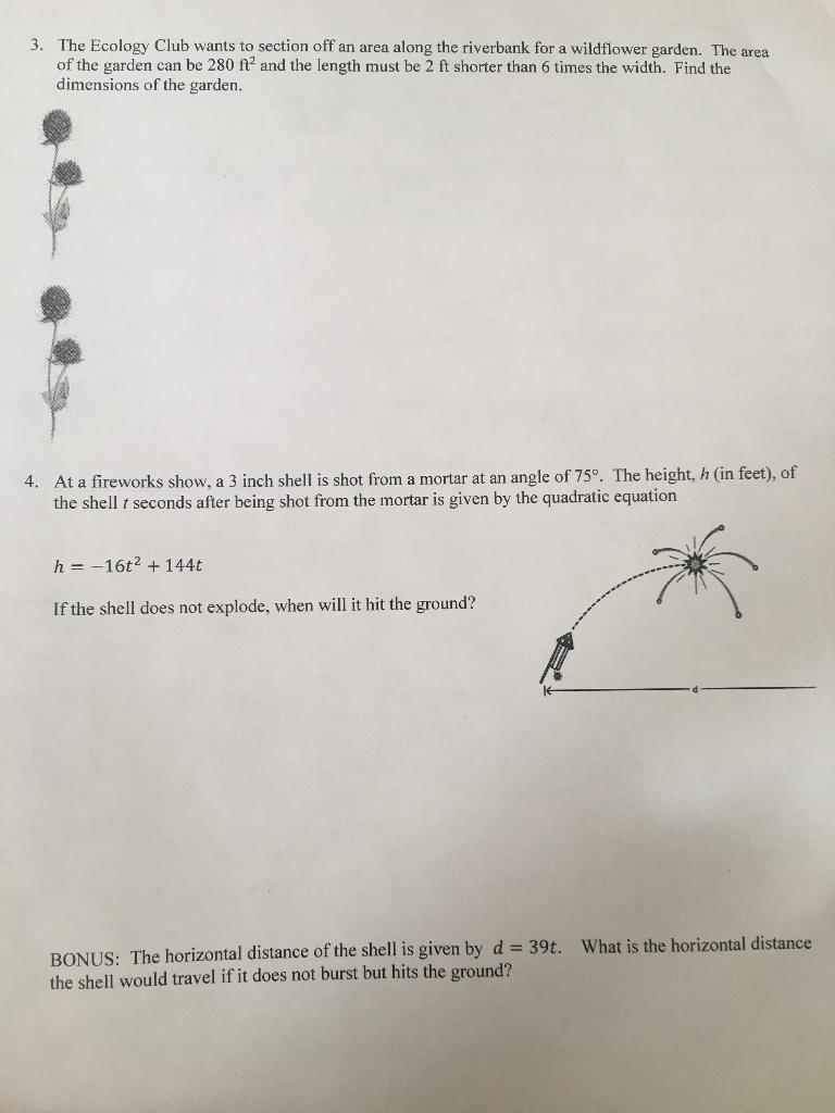 Solved I’d like each problem solved Algebraically, using | Chegg.com