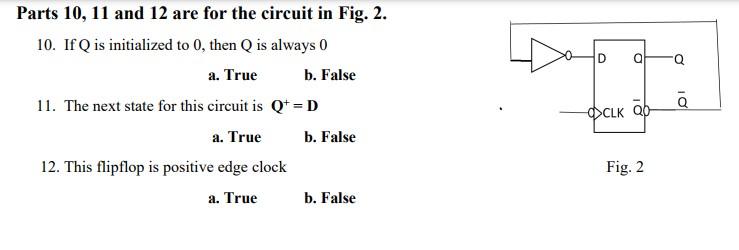 Solved Parts 10,11 and 12 are for the circuit in Fig. 2. 10. | Chegg.com